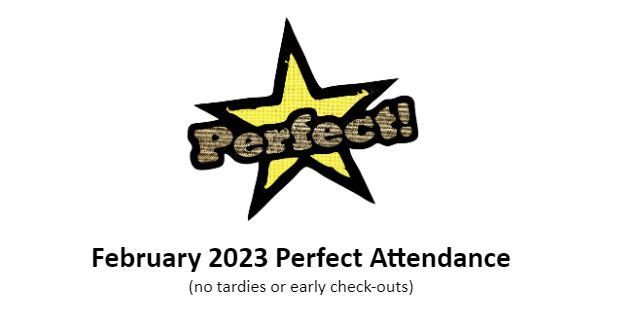 February Perfect Attendance | Hunt Elementary